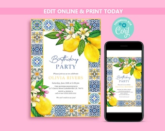 Positano Birthday Invitation - Etsy