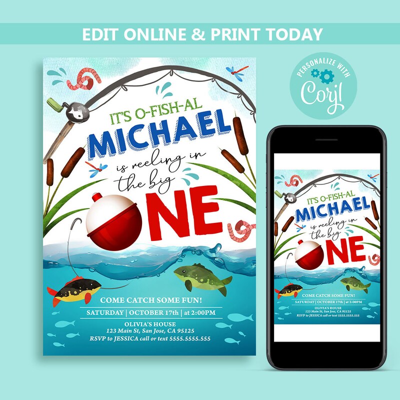 The Big One Fishing Birthday - Etsy