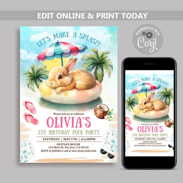 Pool Party Invite - Etsy