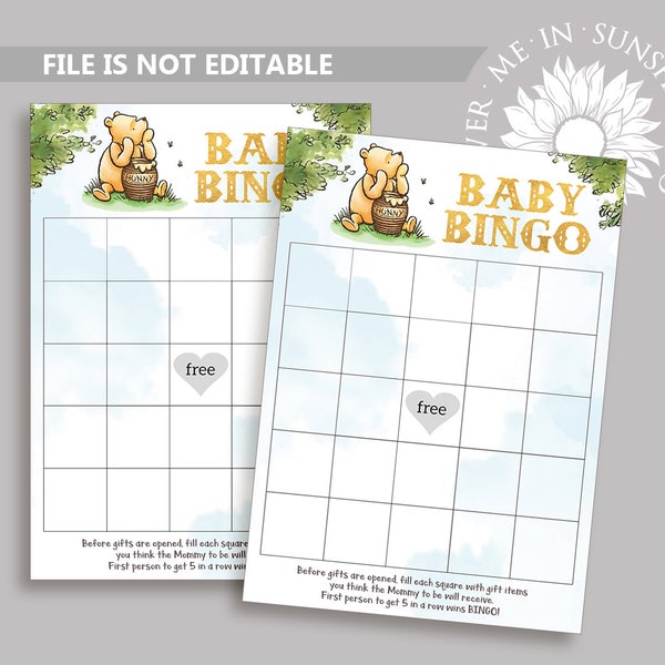 Winnie the Pooh Bingo Cards - Etsy