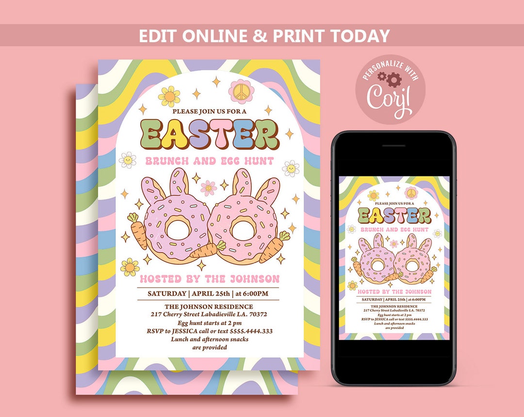 Editable Easter Egg Hunt Invitation, Easter Egg Event Party, Easter Egg ...