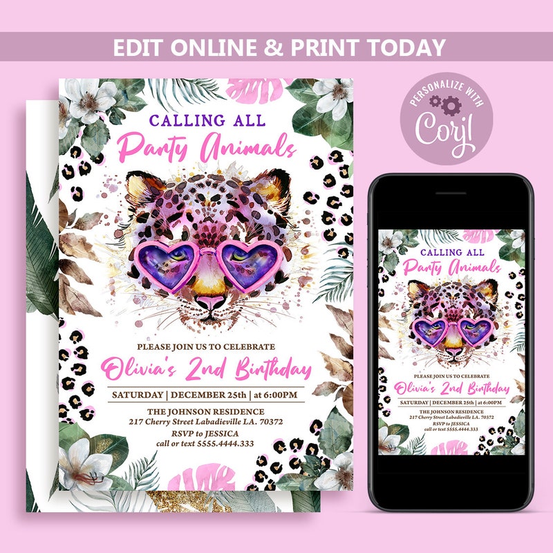 Animal Print Invite - Etsy