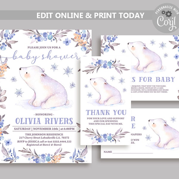 Polar Bear Baby Shower - Etsy
