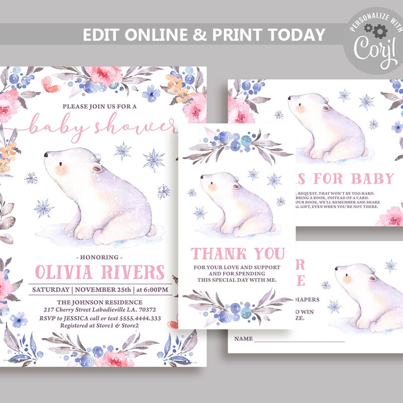 Polar Bear Baby Shower - Etsy