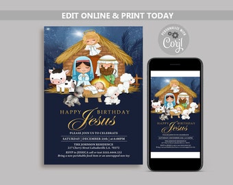 Jesus Birthday Party Invite - Etsy