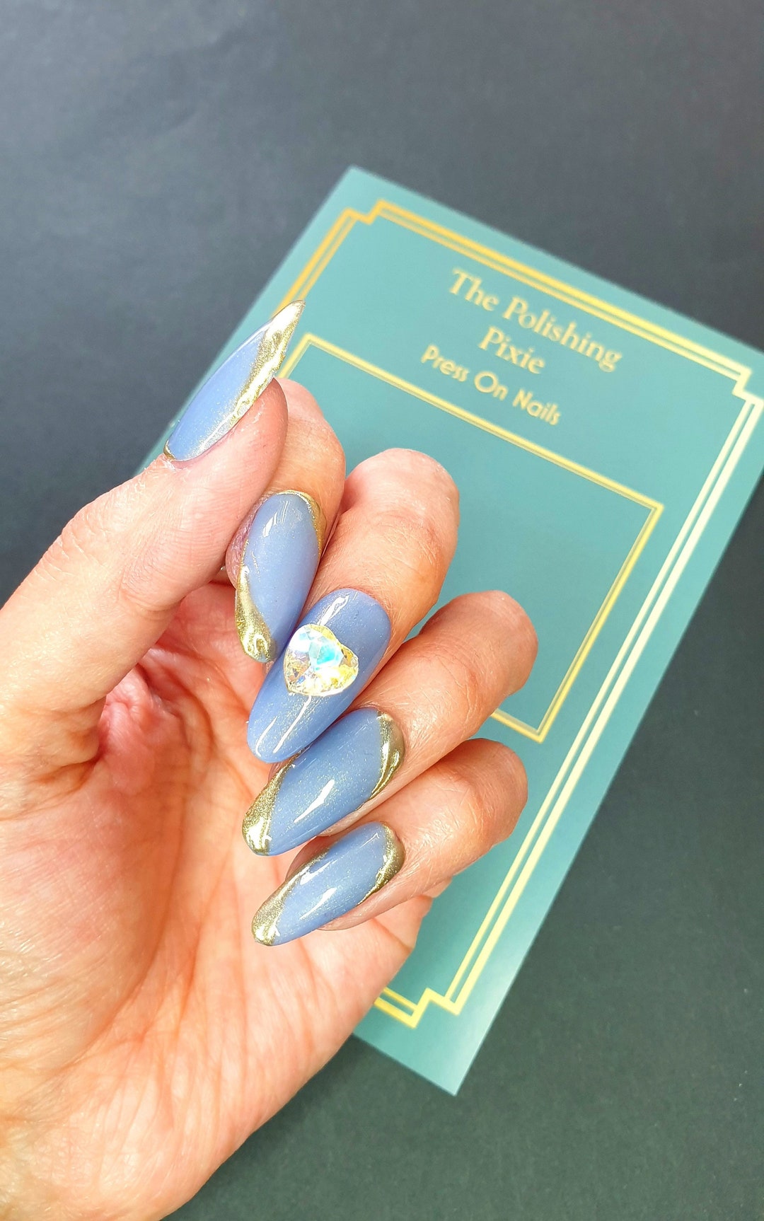 Cinderella Princess Inspired Press on Nail Set With Crystal Ornament ...