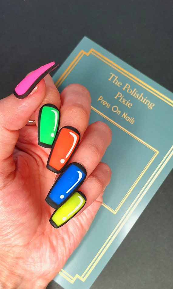 Comic Book Cartoon Press on Nails Set - Etsy