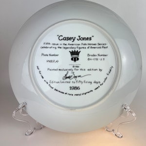 Casey Jones | American Folk Heroes Series | Limited Edition Plate No ...