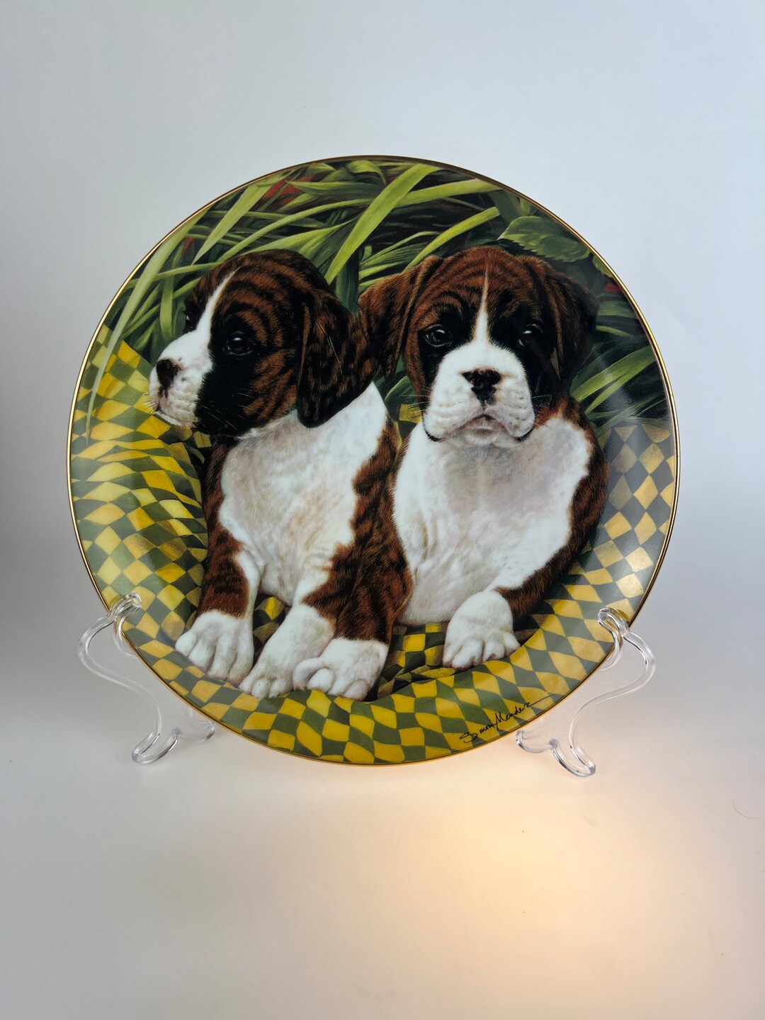 Boxers Two of a Kind Plate Collection by Simon Mendez Porcelain Limited ...