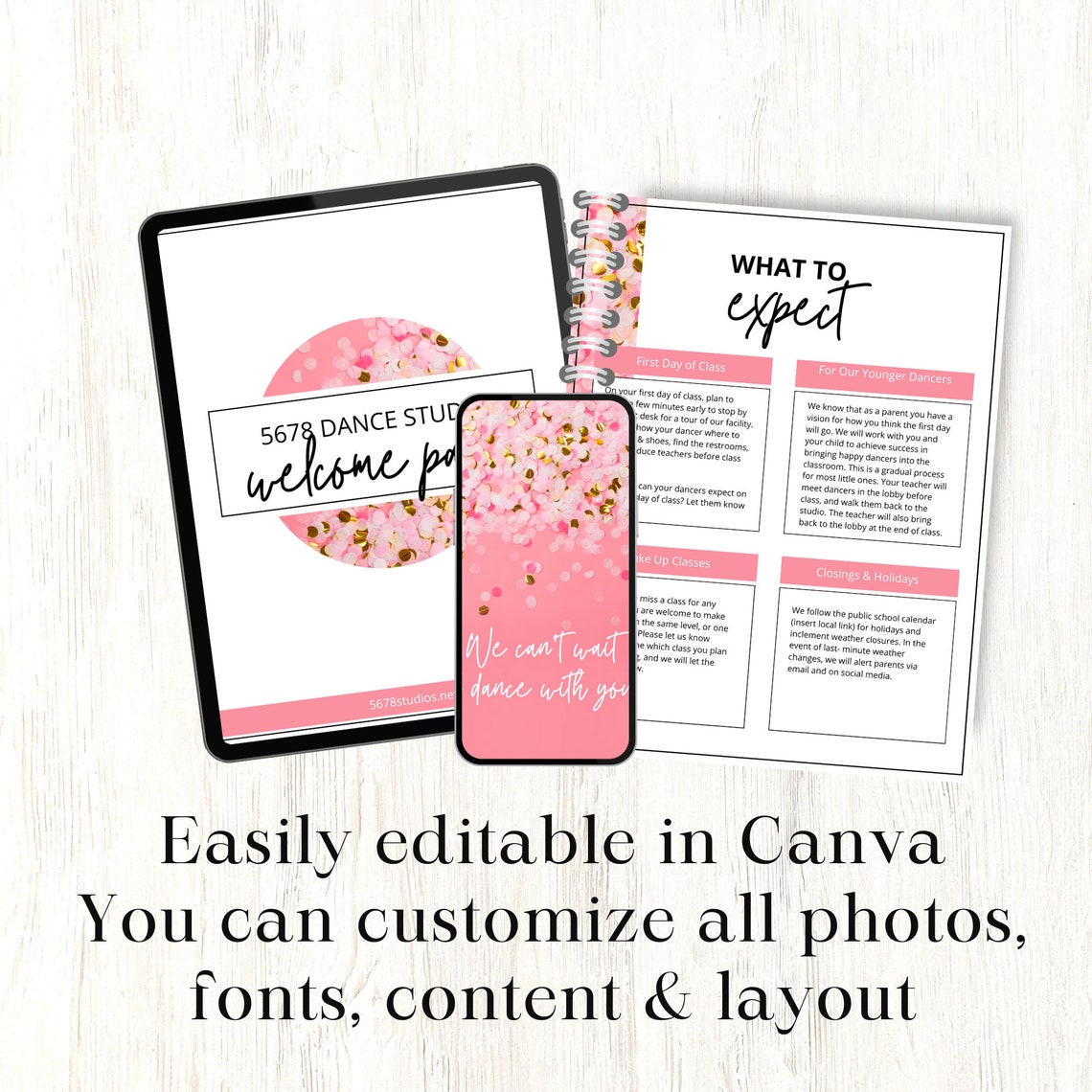 New Student Welcome Pack for Dance Studios, Canva Template, New Client ...