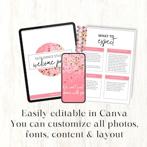 New Student Welcome Pack for Dance Studios, Canva Template, New Client ...