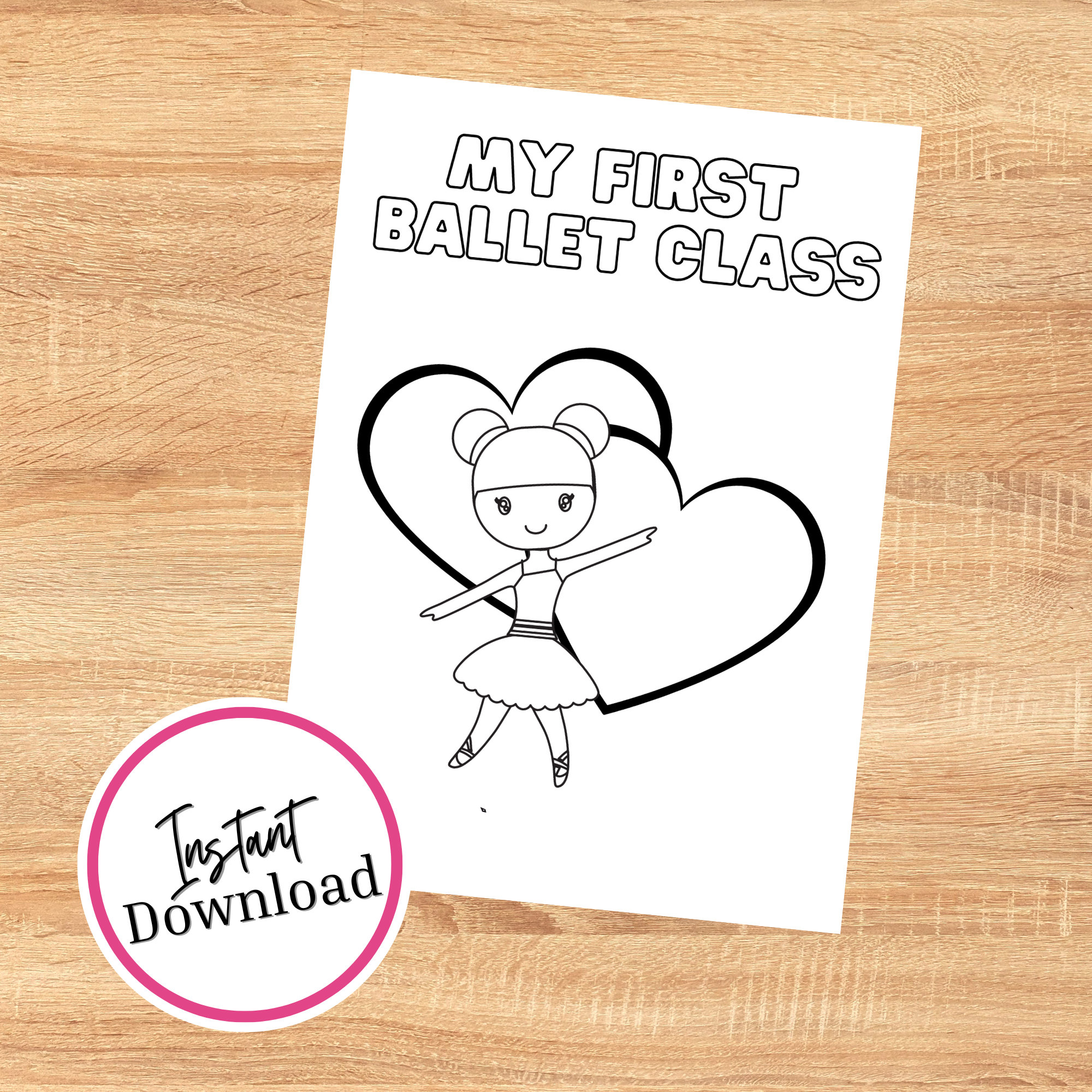 My First Ballet Class Coloring Page - Etsy