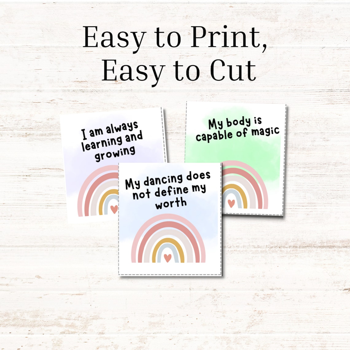 Printable Affirmation Cards for Young Dancers, Instant Download, Dance ...