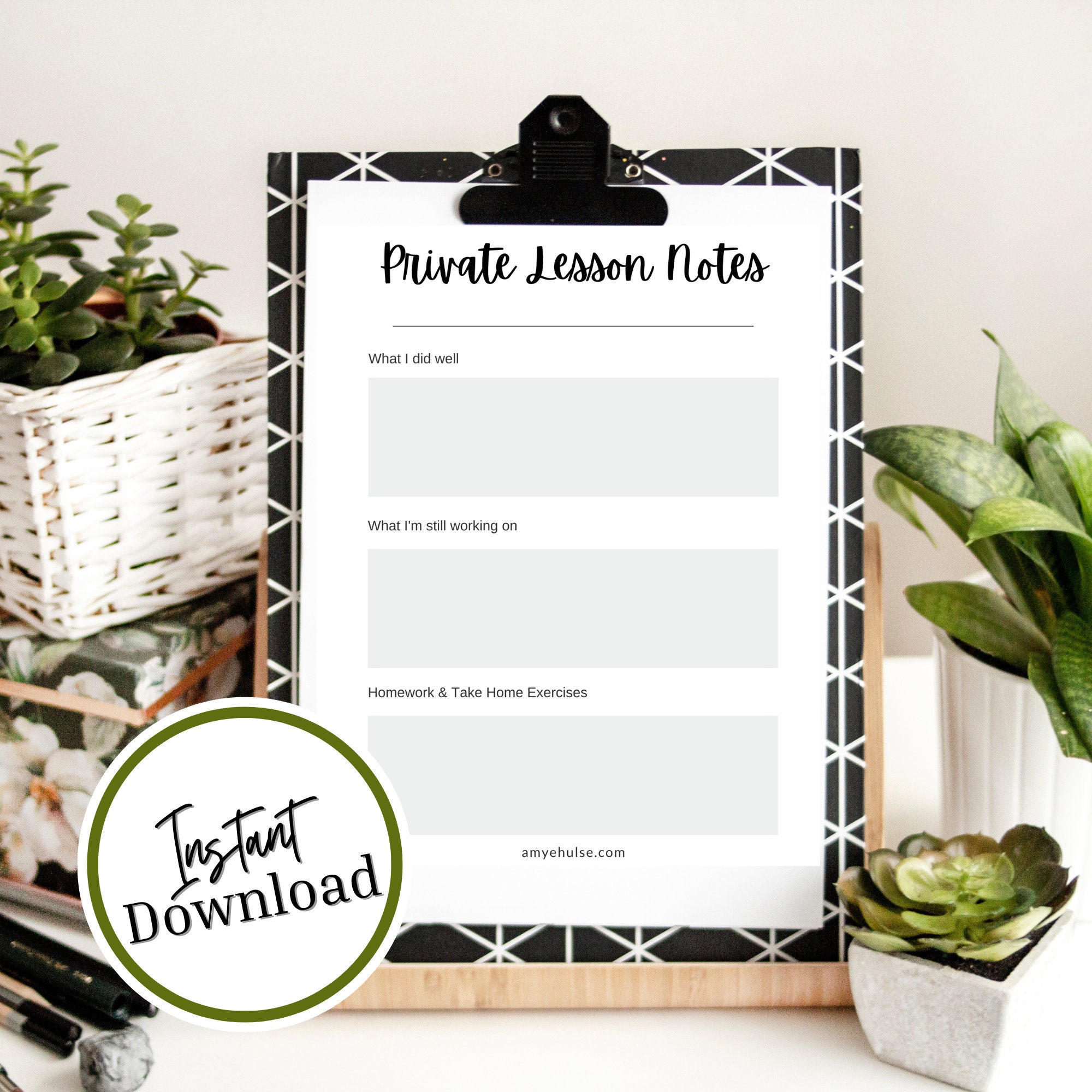 Private Lesson Feedback Sheet - Etsy