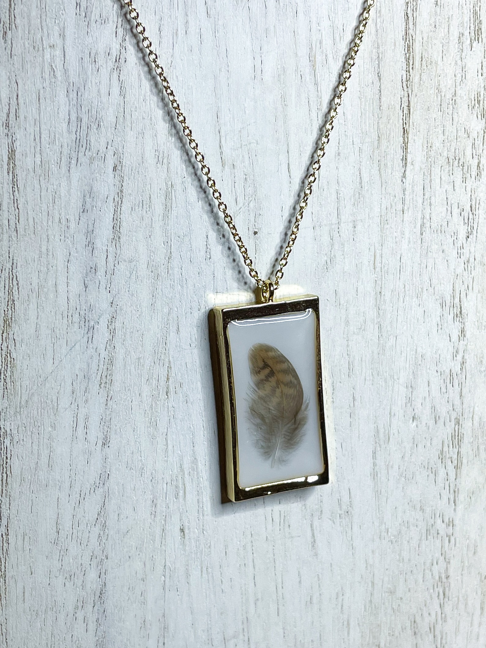 Feather Necklace Resin and Feather Necklace Boho Feather Necklace ...