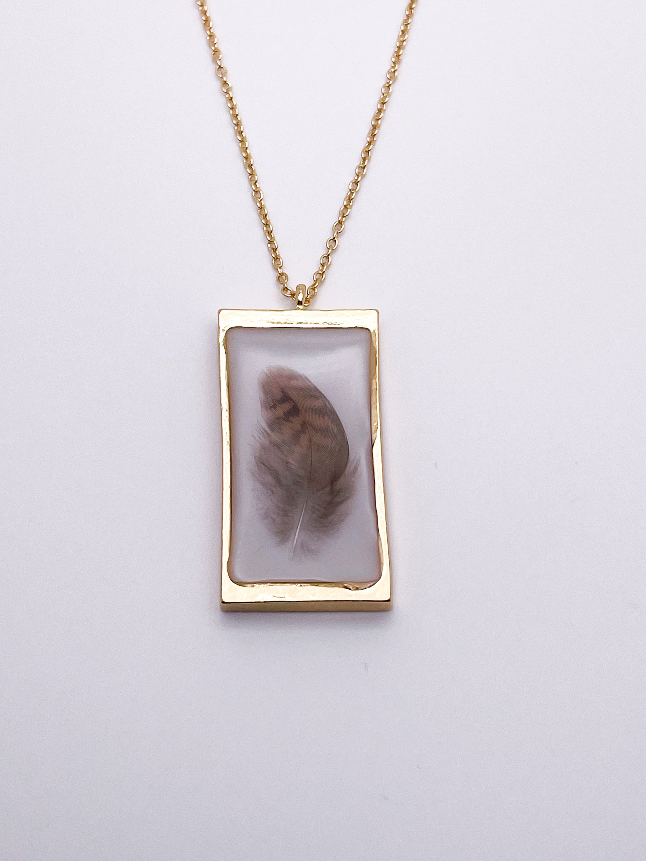 Feather Necklace Resin and Feather Necklace Boho Feather Necklace ...