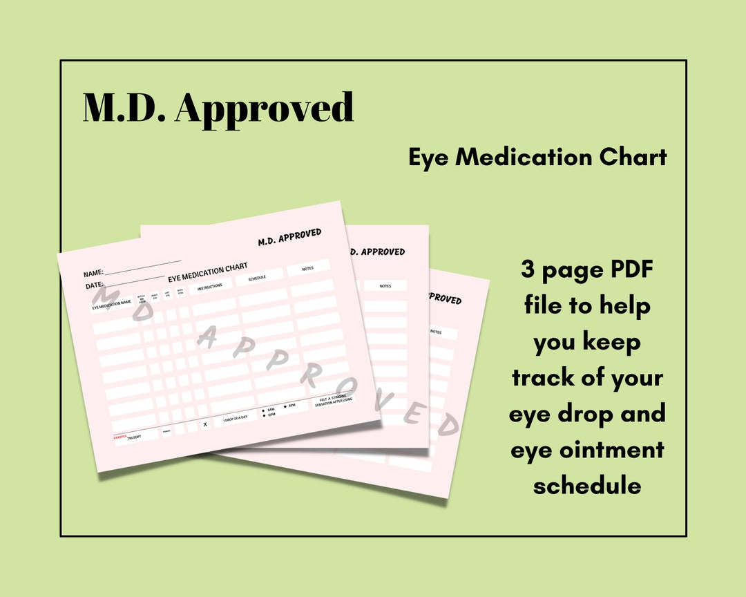Printable Eye Health Form Tracker for Drops/ointments. Use - Etsy