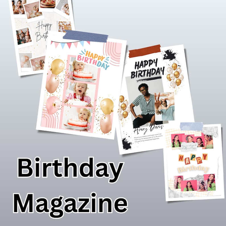 Custom Birthday Magazine Template: Editable Photo Keepsake (canva) - Etsy