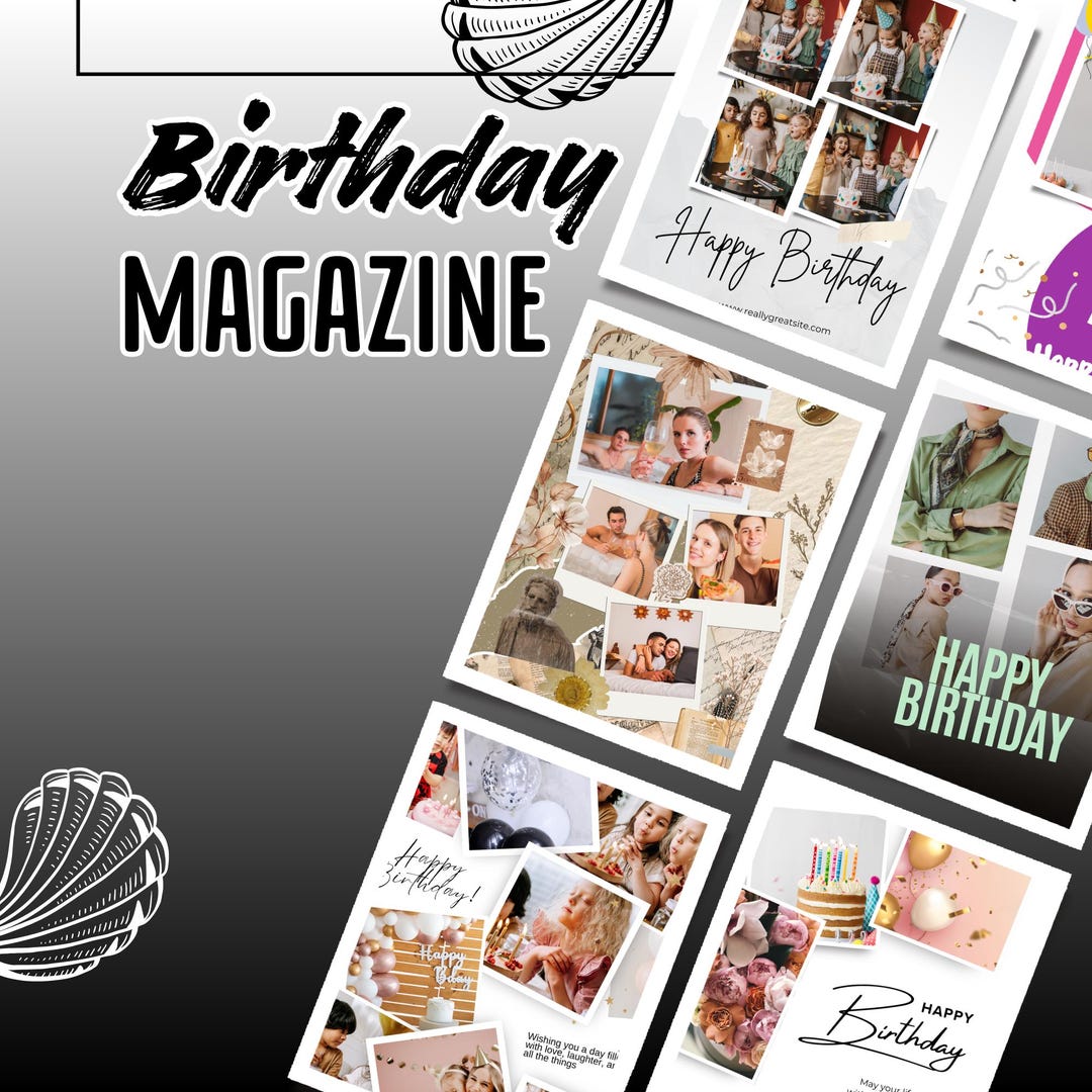 Editable Birthday Photo Magazine Template: Personalized Canva Gift ...