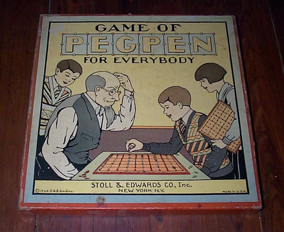 VERY RARE Pegpen Board Game 1929 2-player American Made Strategy Board ...