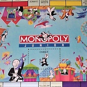 Vintage Artful Monopoly Junior 1990 Game Board Framed W/glass ...