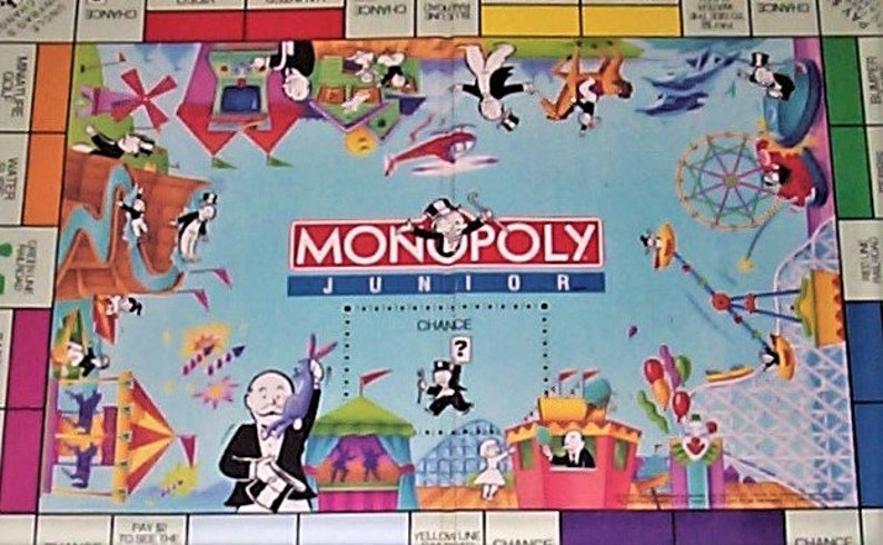 Vintage Artful Monopoly Junior 1990 Game Board Framed W/glass ...