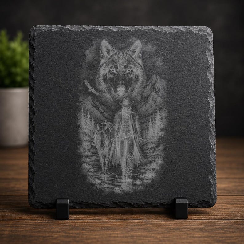 Cowboy Wolf Engraving Design, High Detail Laser File (PNG Download) - Etsy
