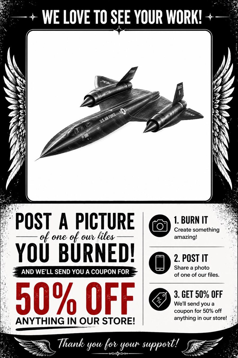 SR-71 Blackbird Engraving Design, Laser File (PNG Download) - Etsy