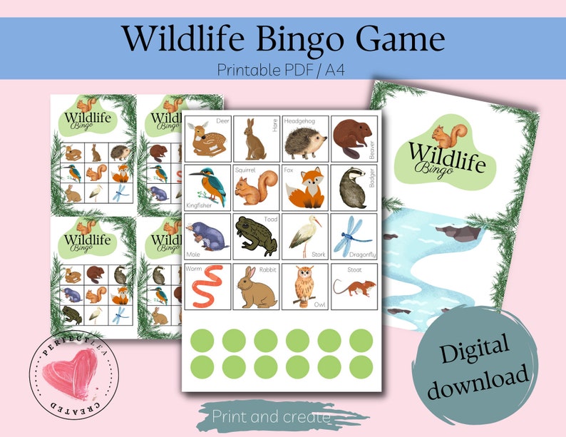 Wildlife Bingo Game Printable - Colourful UK Wildlife Bingo Cards ...
