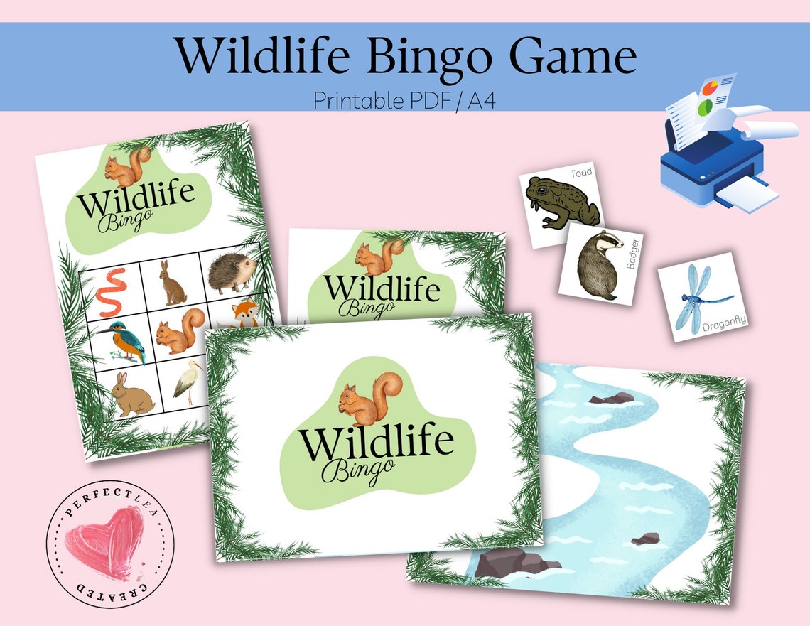 Wildlife Bingo Game Printable - Colourful UK Wildlife Bingo Cards ...