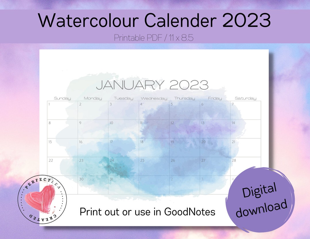 Watercolour 2023 Calendar Teacher Planner Content Planner - Etsy
