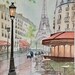 Paris in Rain Original Watercolor 14x10in - Etsy