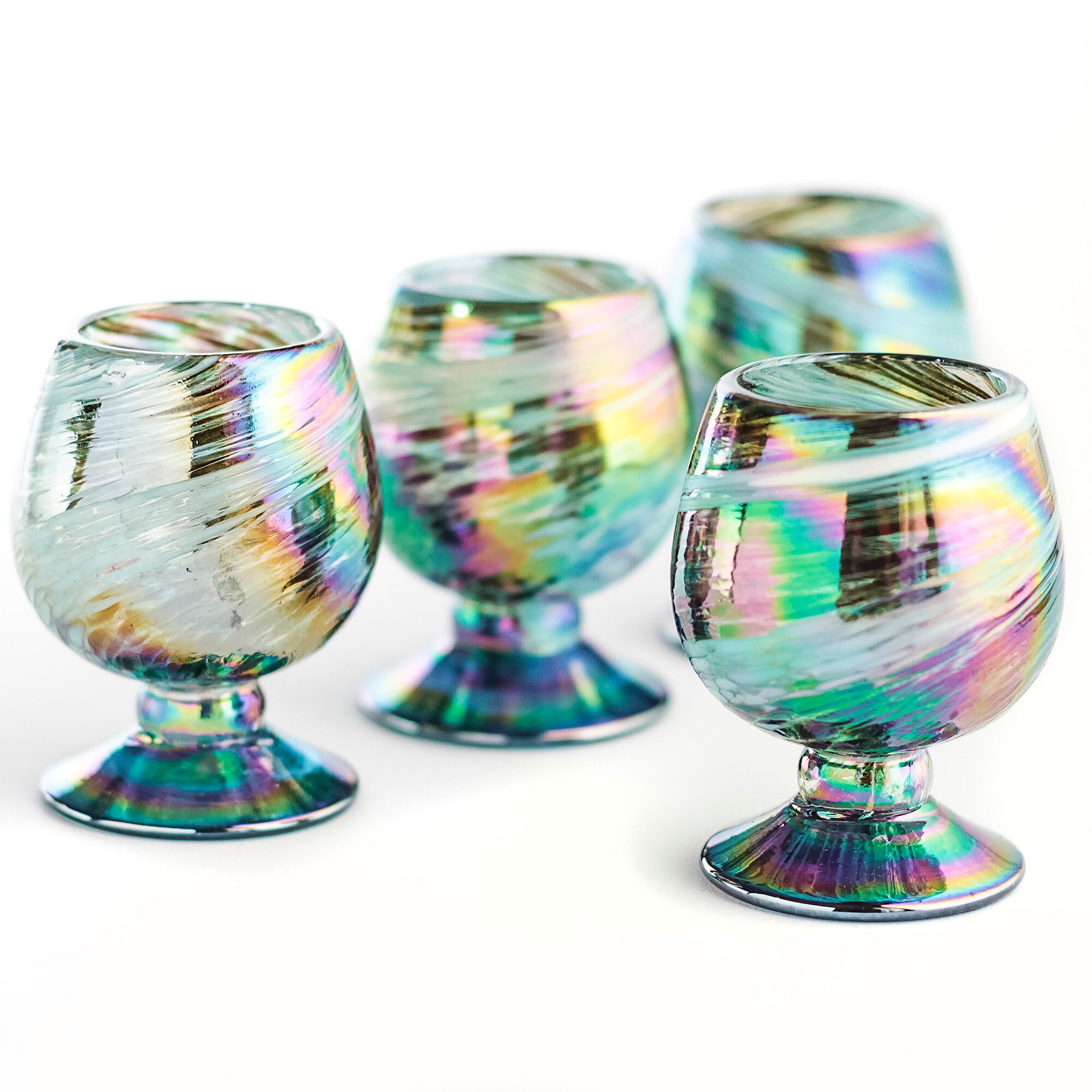 MEXTEQUIL - Authentic Mexican Tequila Hand Blown Shot Glasses - Set of ...