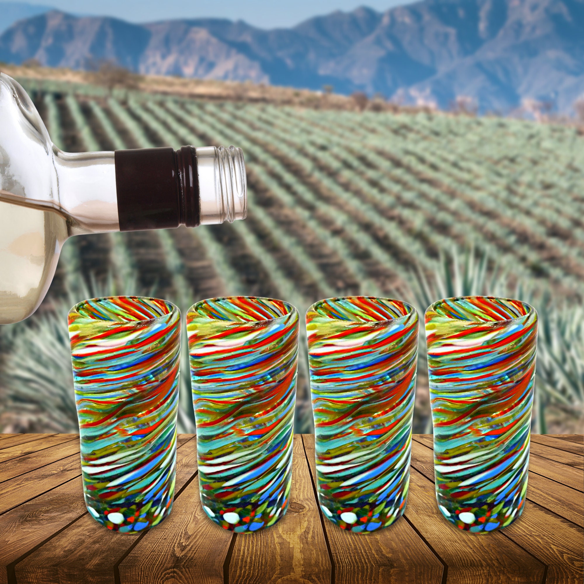 MEXTEQUIL Authentic Mexican Tequila Shot Glasses Tequila Set of Shot ...