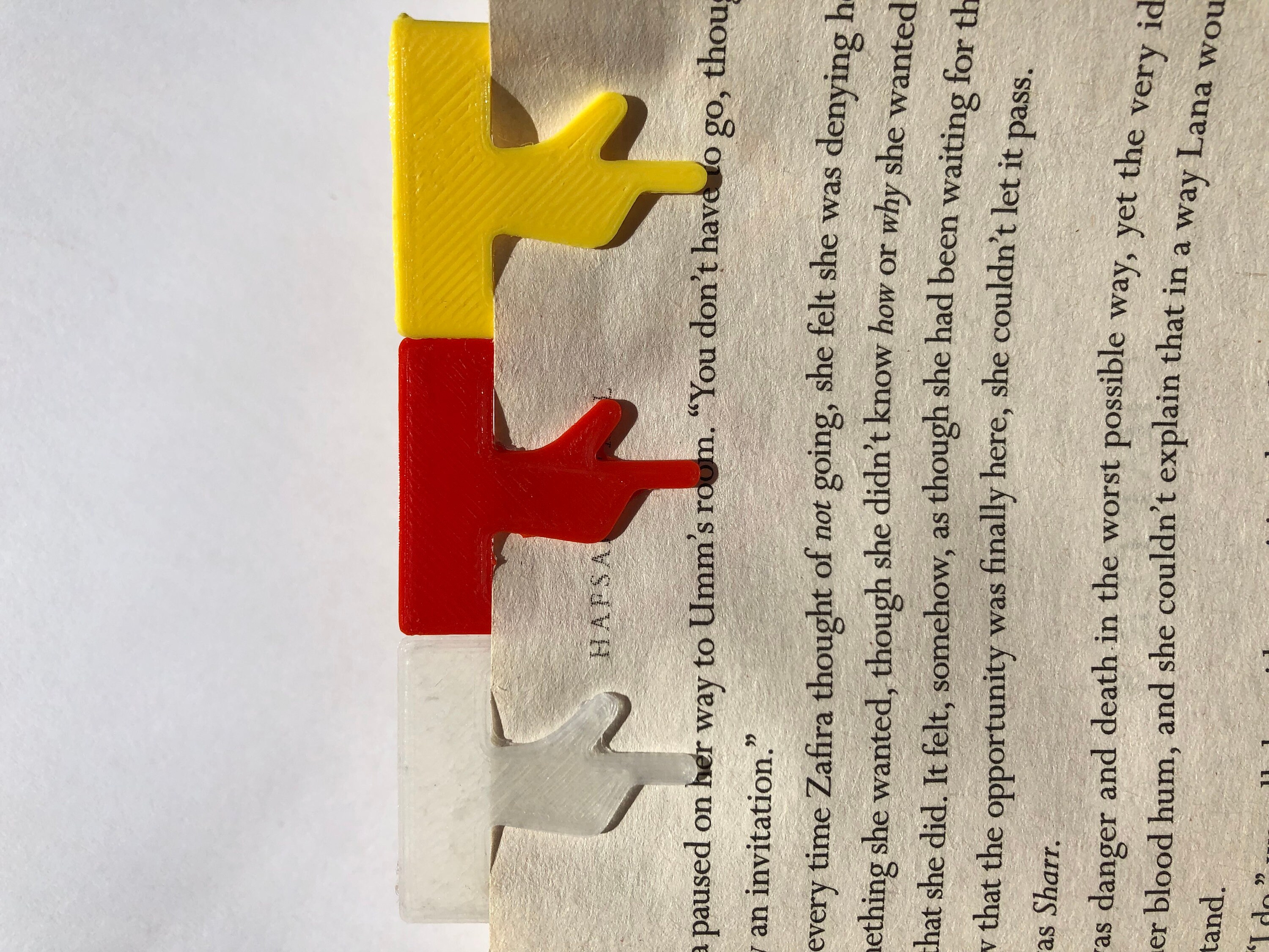 Set of 4 Unique 3d Printed Pointing Finger Bookmark - Etsy