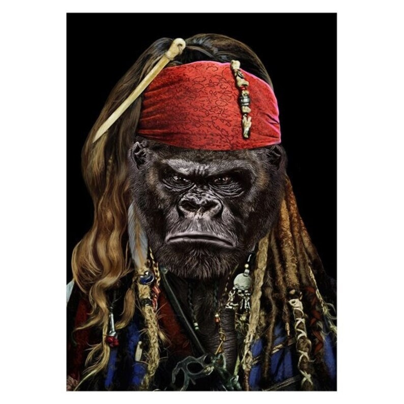 Gorilla Monkey With Dreadlocks Posters and Prints on Canvas Painting ...