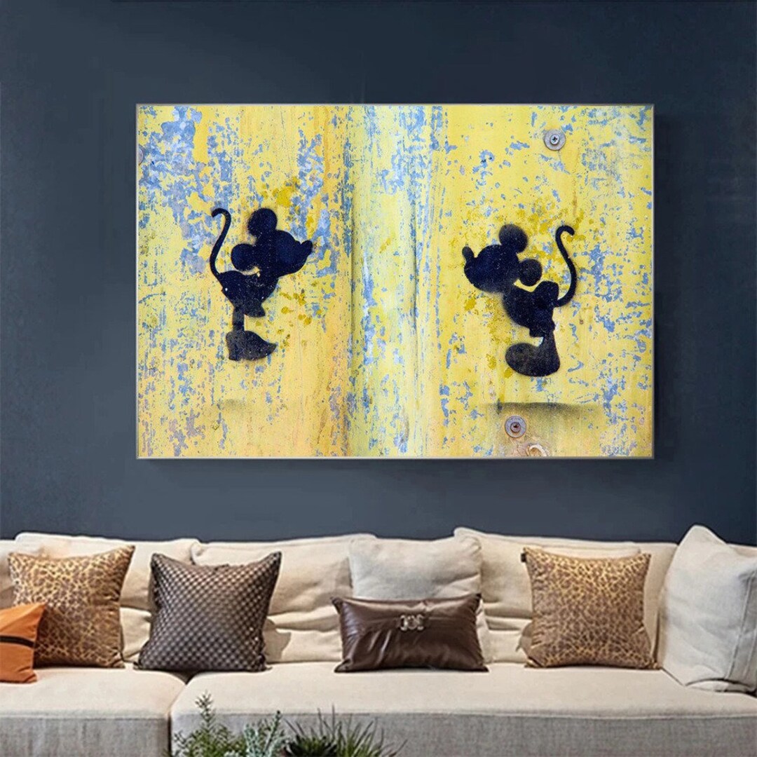 Mickey Mouse Street Art Photography Painting Printed on Canvas Disney ...