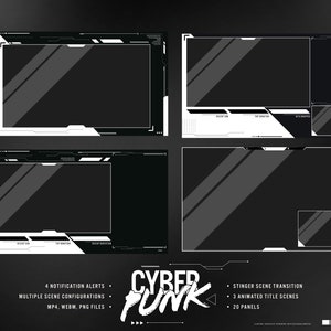 Black & White - Animated Twitch Overlay - Complete Stream Package ...