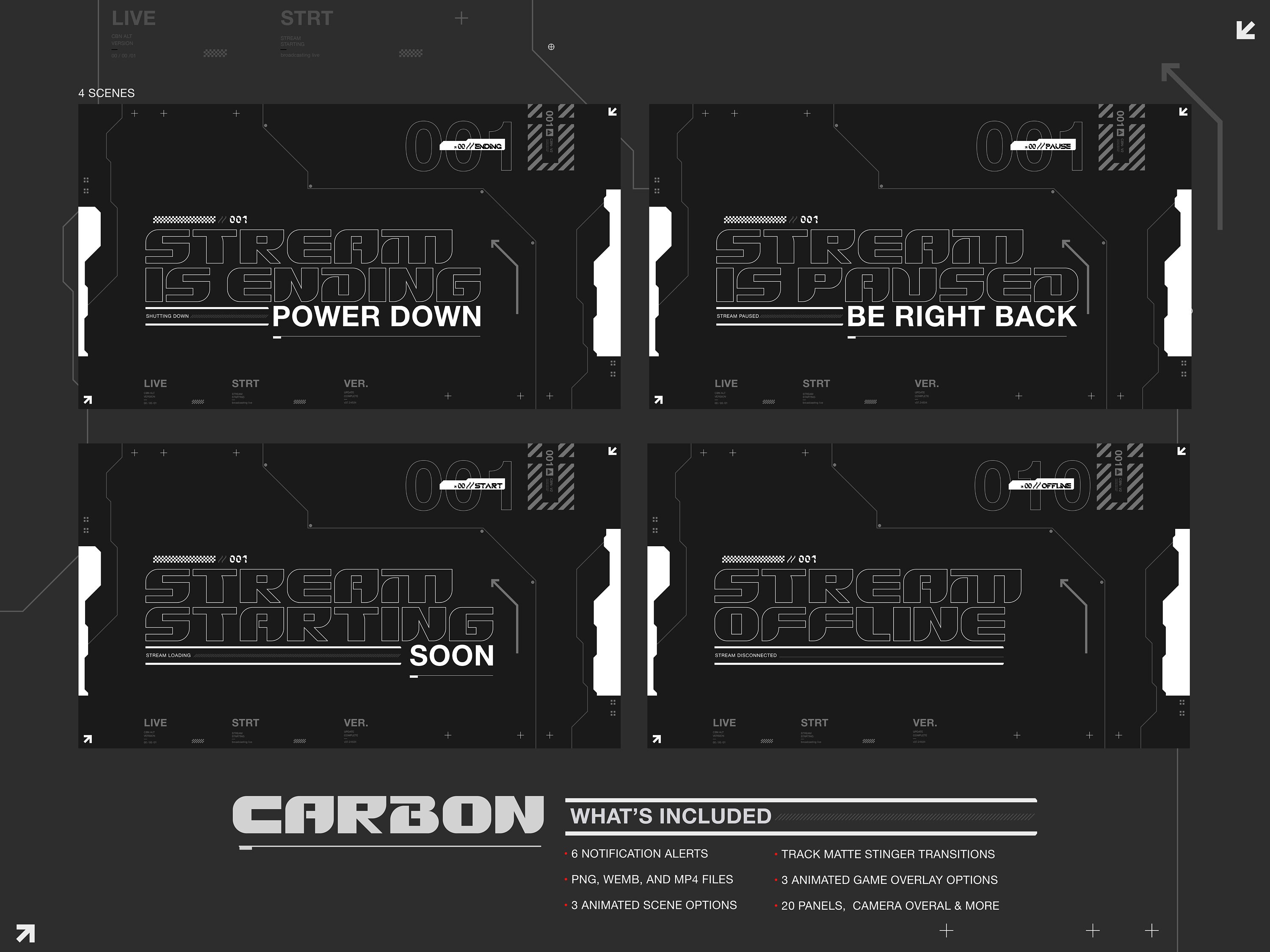 CARBON Animated Stream Package: Minimalist Design (digital Download) - Etsy