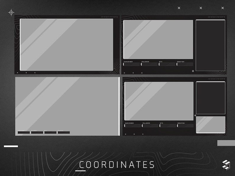Animated Stream Overlay Package: Minimalist Black, White, Grey (digital ...