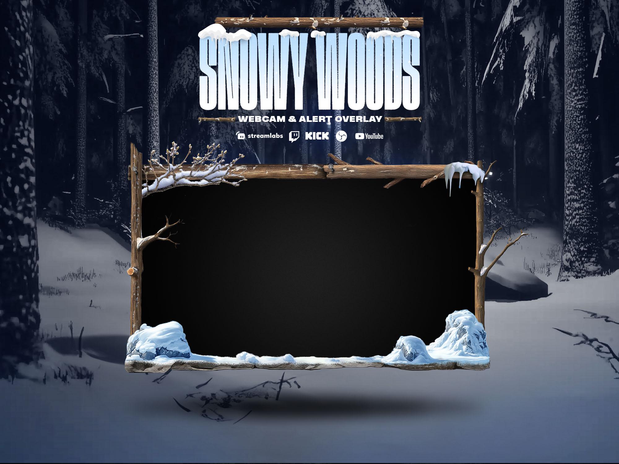 Snowy Woods Webcam Overlay: Holiday Stream Overlay (digital Download ...
