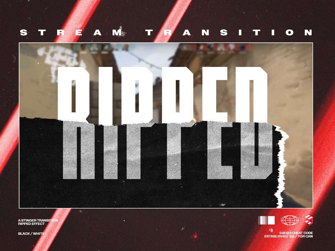 Ripped Paper Stream Transition - Animated Stream Transition - Black and ...