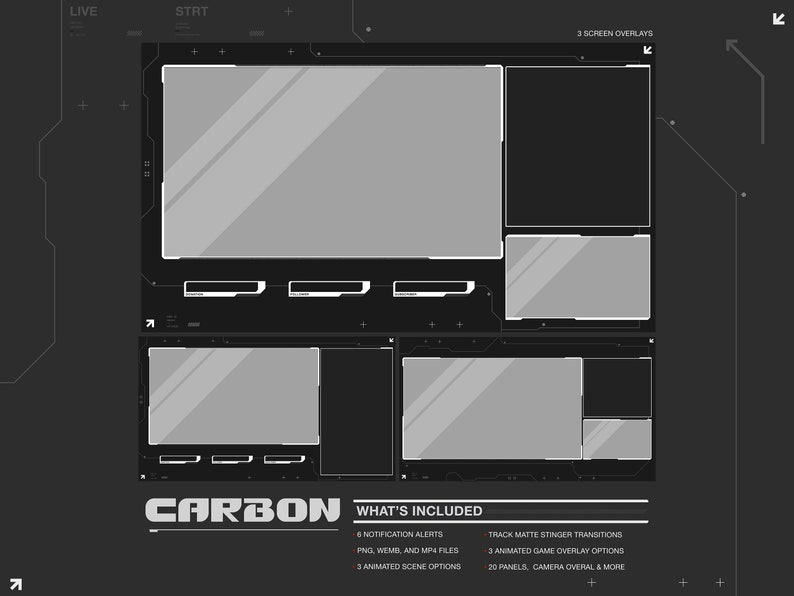 CARBON Animated Stream Package: Minimalist Design (digital Download) - Etsy