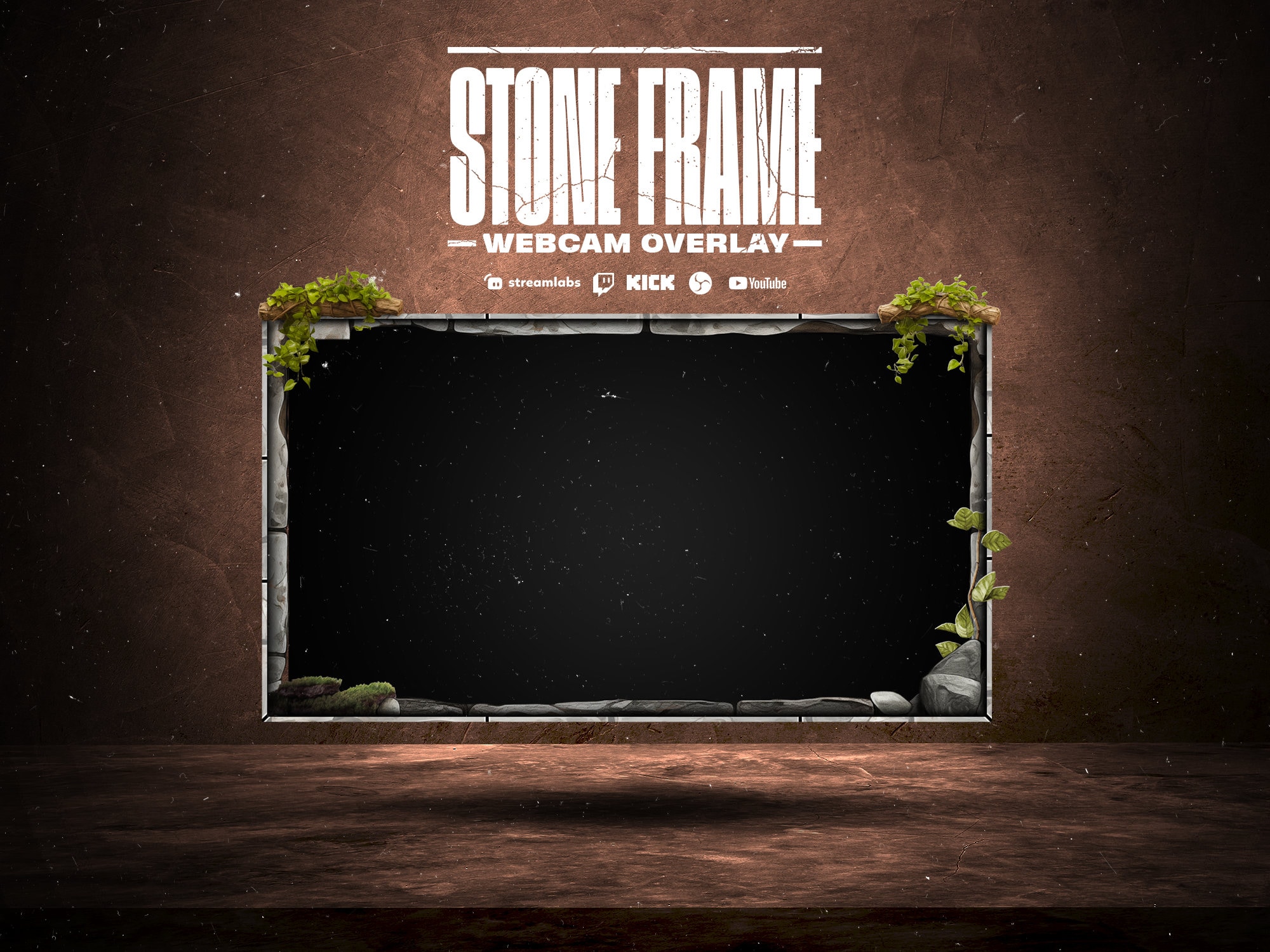 Stone Frame Webcam Overlay - A Nature Stream Theme Webcam Overlay ...