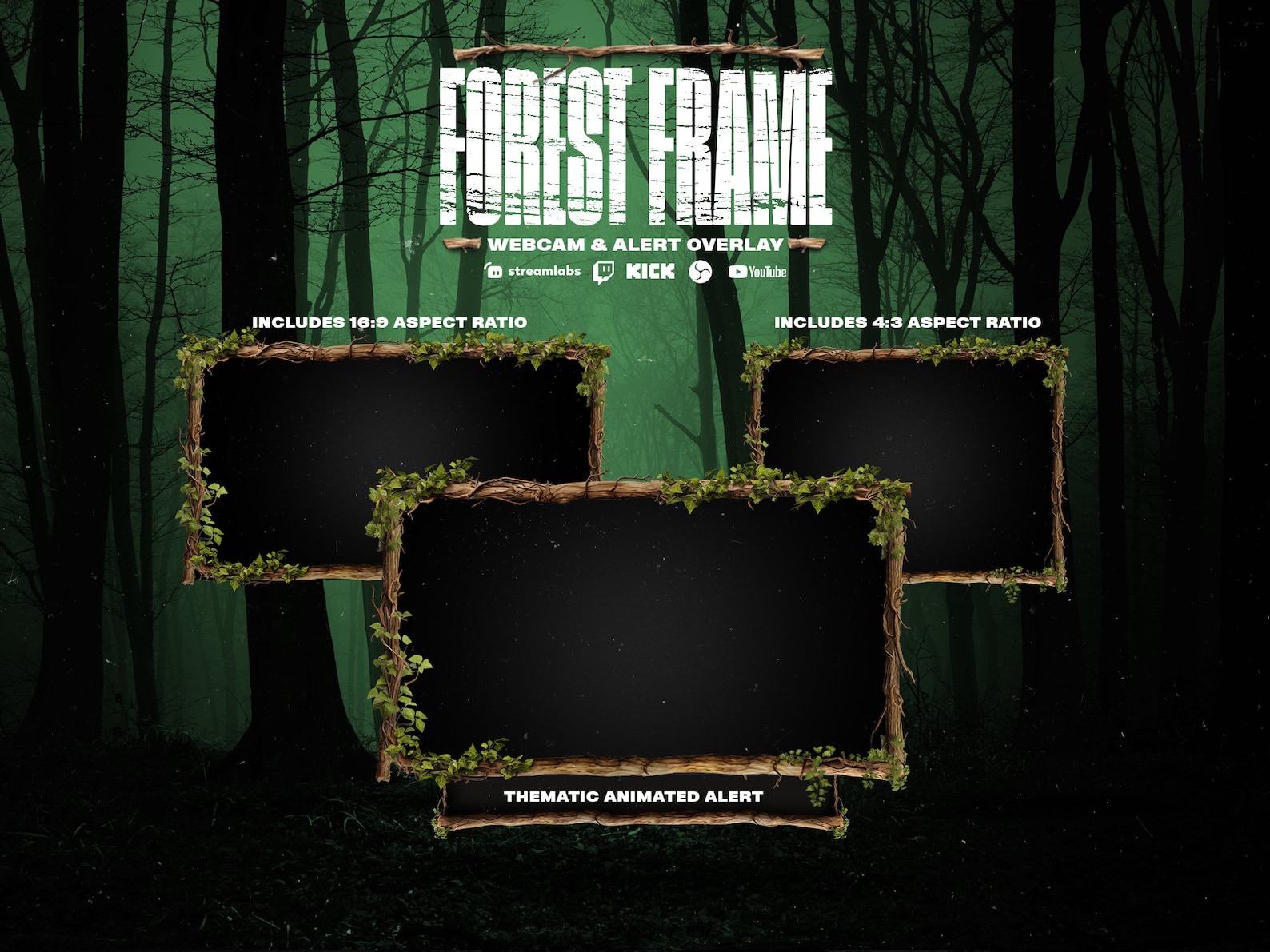 Woodland Forest Webcam Overlay - A Nature Stream Theme Webcam Overlay ...