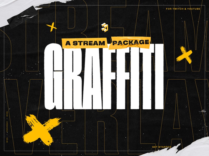 Animated Graffiti Stream Overlay Package for Twitch, Youtube, KICK ...
