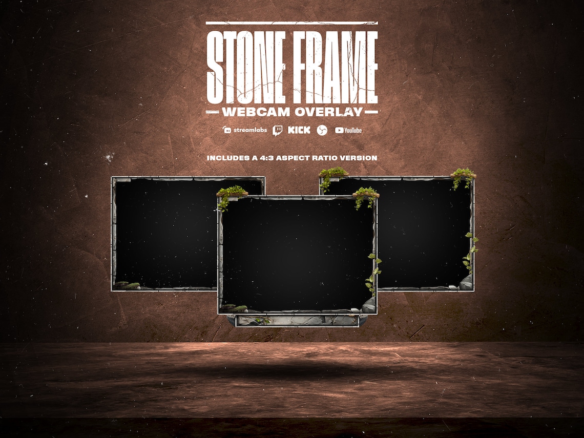Stone Frame Webcam Overlay - A Nature Stream Theme Webcam Overlay ...