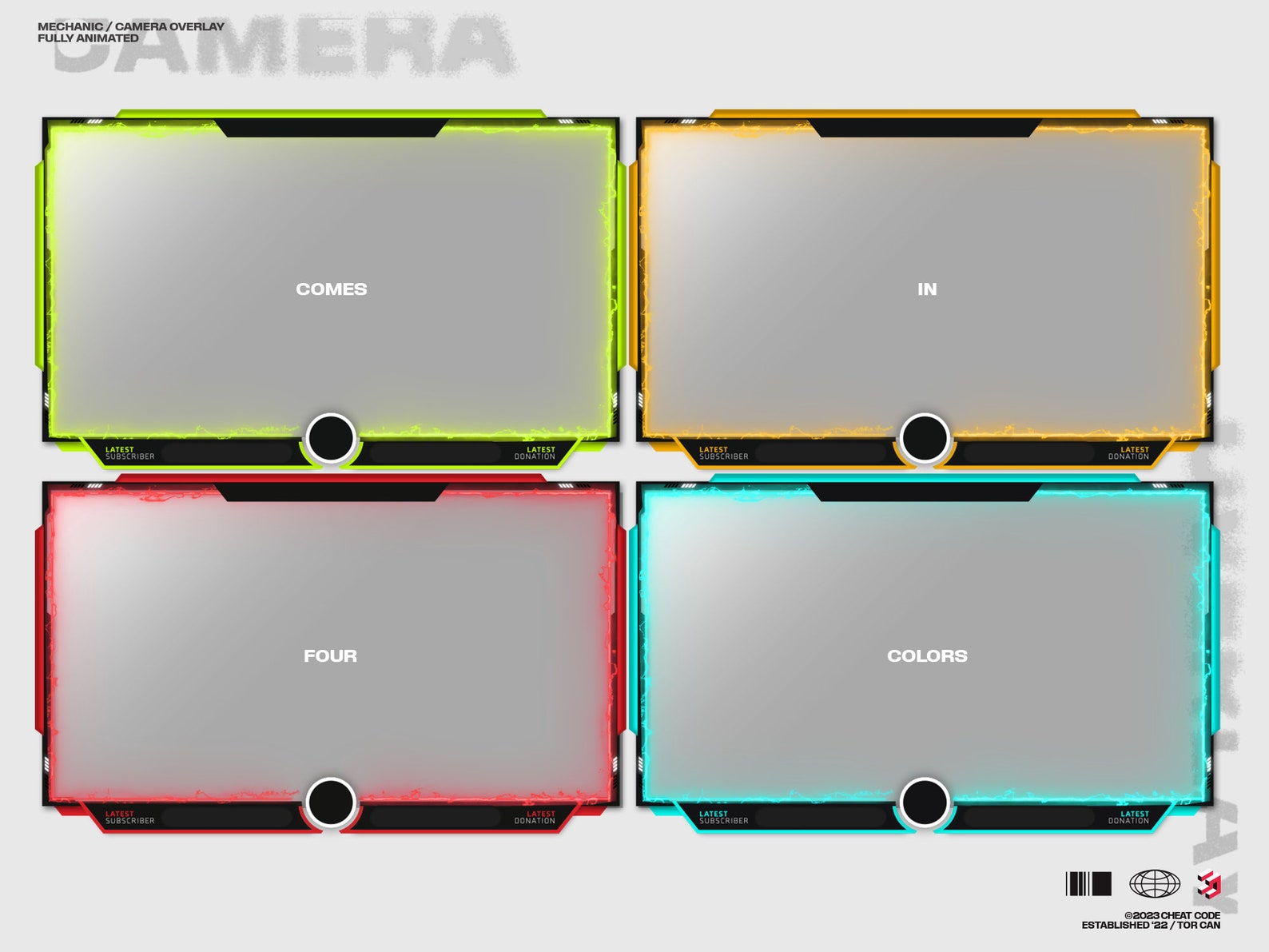 Fully Animated Twitch Camera Overlay - Minimal Design - Webcam Overlay ...