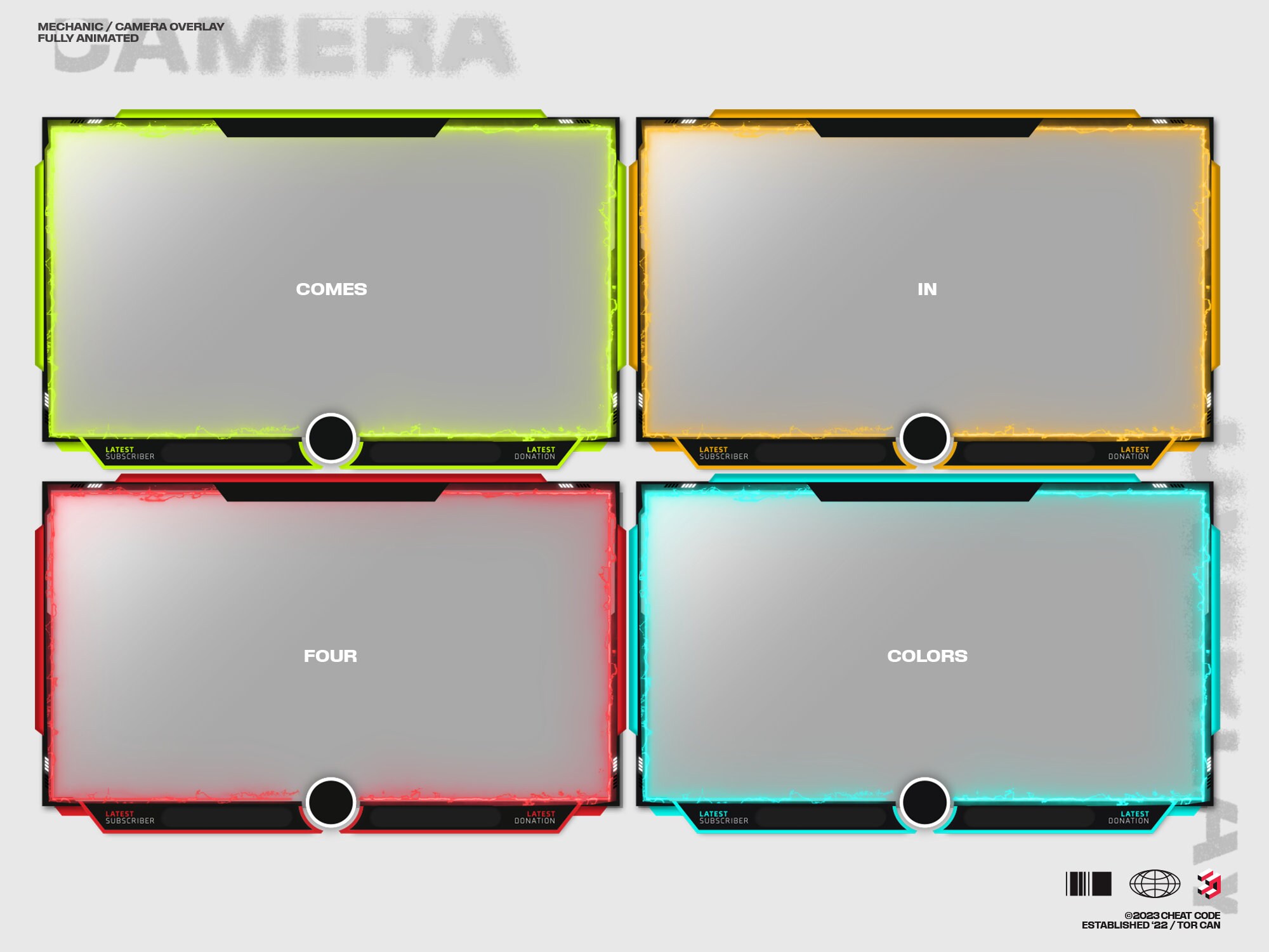 Fully Animated Twitch Camera Overlay - Minimal Design - Webcam Overlay ...