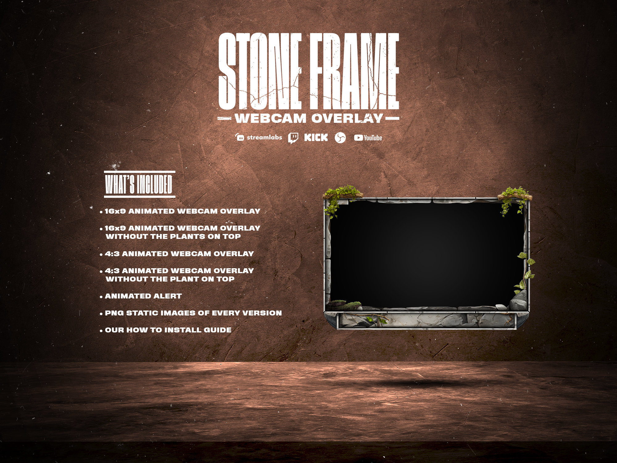 Stone Frame Webcam Overlay: Nature Stream Theme (digital Download) - Etsy
